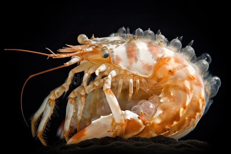 Close-up of Tiger Shrimp Prawn S Shell, with Its Claws and Tentacles in ...