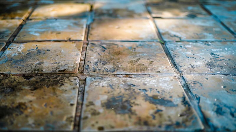 A Close Up of a Tile Floor with Dirt and Dust Stock Photo - Image of ...