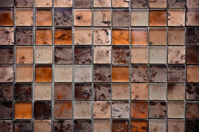 Close Up of Tile Wall with Different Colors of Tiles. Generative AI ...
