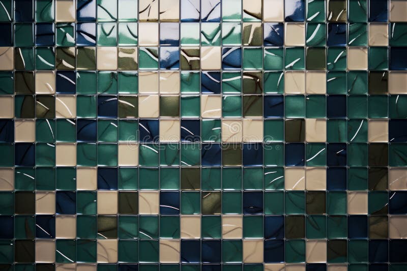 Close Up of Tile Wall with Many Different Colors. Generative AI Stock ...