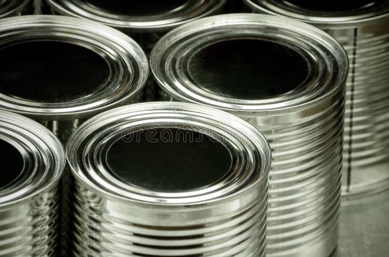 Close Up of Tin Cans for Food Stock Image - Image of composition, memo ...