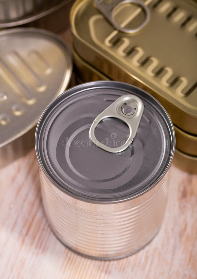 Close up of tin cans stock image. Image of surface, steel - 245013173