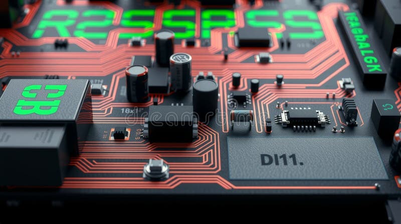 Small Electronic Component on Circuit Board High-Tech Precision Stock ...