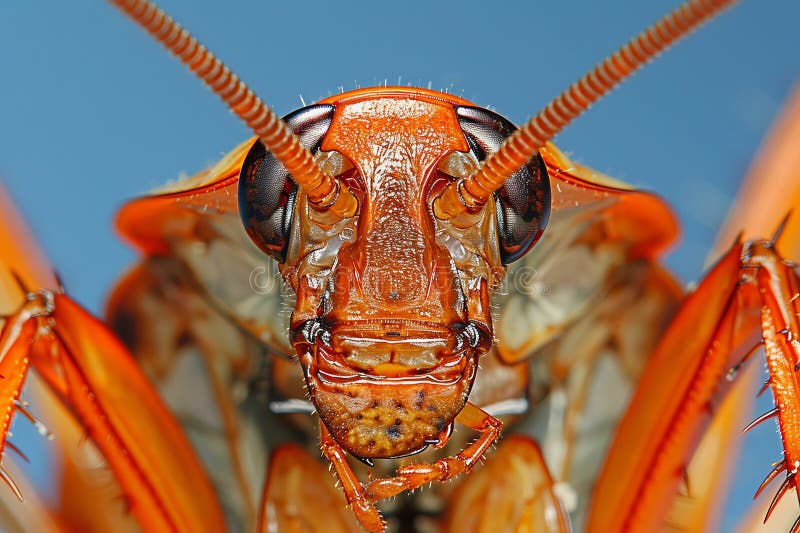 Close Up of Tiny German Cockroach with Dark Striped Proboscis in Macro ...