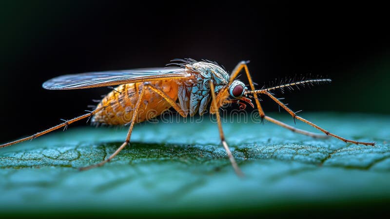 Close-up of a Tiny Insect on a Leaf Stock Illustration - Illustration ...