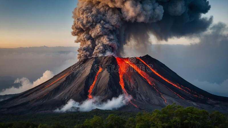 Close Up on the Tip of Rock Volcano Eruption Mountain Stock ...