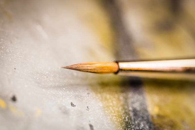 Sharp Tip Paintbrush Close Up Stock Photo - Image of round, sable ...