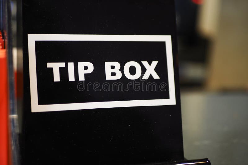 Close Up of a Tips Box in a Cafe Stock Image - Image of savings, tips ...