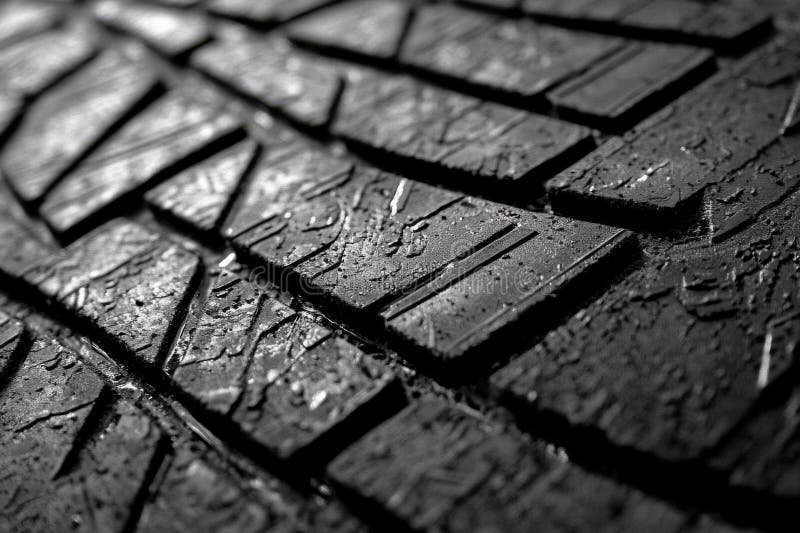 Close-up of Tire Tread, a Detailed View of Texture and Grip Stock ...