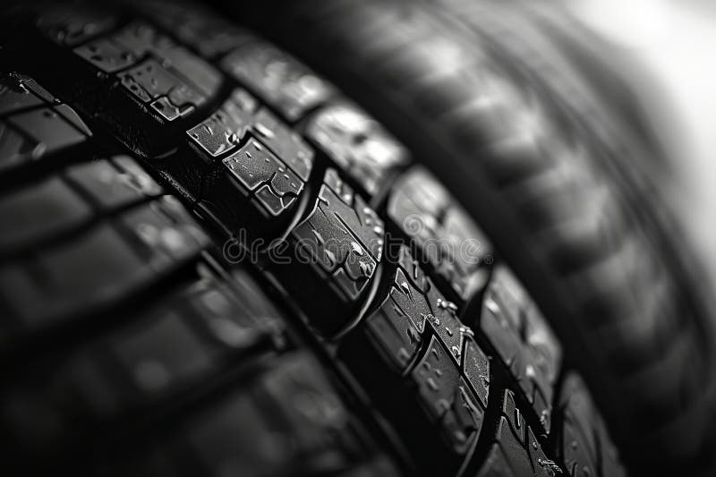 Close-up of Tire Tread with Water Droplets Stock Image - Image of ...