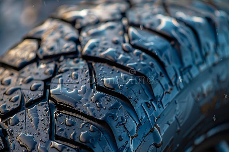 Close-up of Tire Tread with Water Droplets Stock Image - Image of ...
