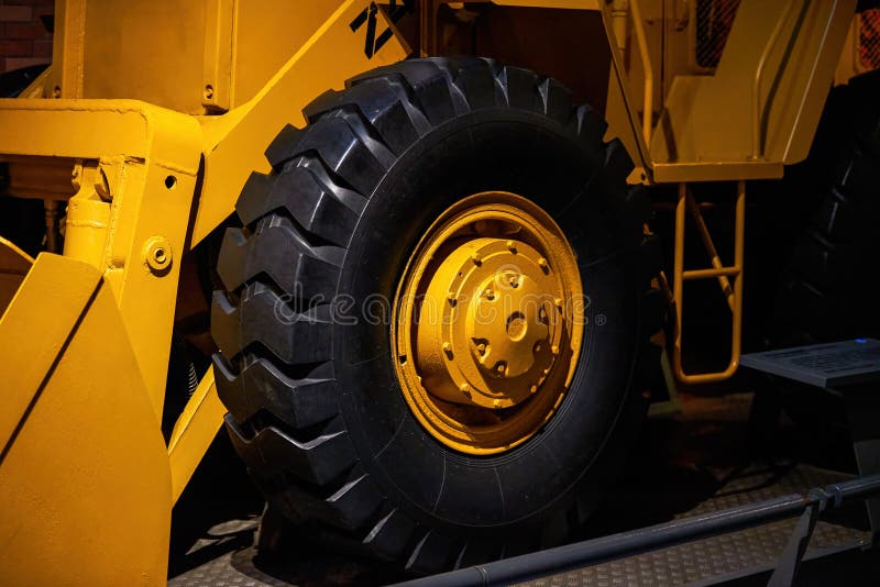 Close-up of Tires of Industrial Bulldozer Editorial Photography - Image ...