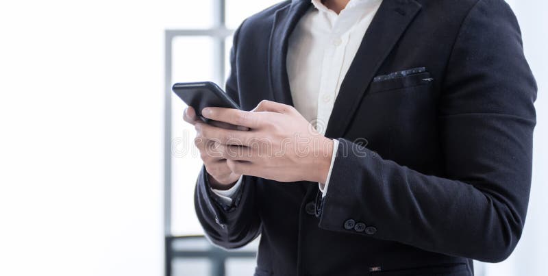 Close Up To Hands Texting Message Stock Image - Image of businessman ...