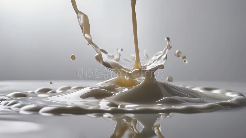 Close Up To Milk Pouring and Splashing in Slow Motion Stock Footage ...