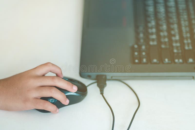 Close Up To Student Hands Practice Drawing Art by Computer in Cl Stock ...