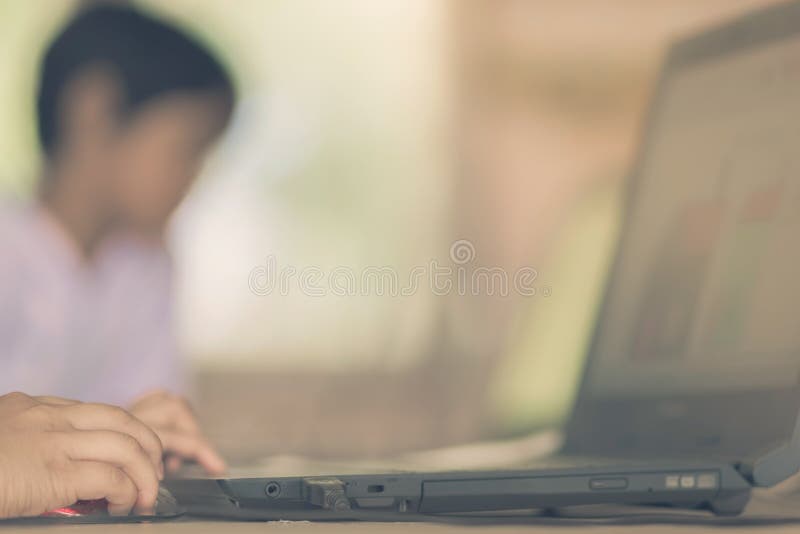 Close Up To Student Hands Practice Drawing Art by Computer in Cl Stock ...