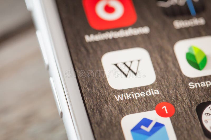 Close Up To Wikipedia App on IPhone 7 Screen Editorial Stock Image ... Close Up To Wikipedia App on IPhone 7 Screen Editorial Stock Image ...