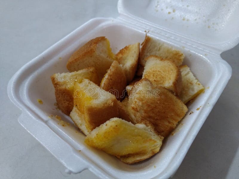 Close-up of Toast with Sugar in Square Box. Stock Photo - Image of ...