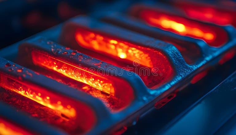 Close-Up of Toaster Heating Elements Glowing Red Stock Image - Image of ...