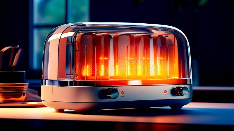 Close Up of Toaster on Table with Blurry Background. Generative AI ...