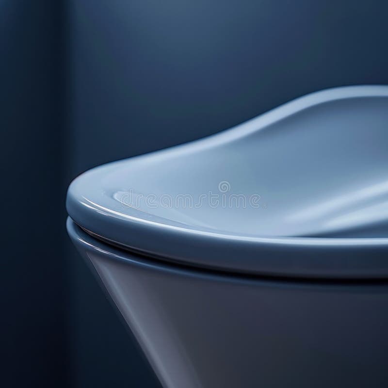 A Close Up of a Toilet Bowl with the Lid Down, AI Stock Illustration ...