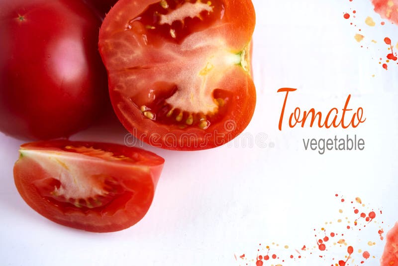 Close-up Tomato in a Cut on a Light Background. White Background with ...
