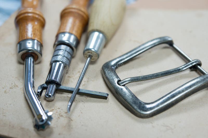 Close Up of Tools for Leather Making Stock Image - Image of human ...