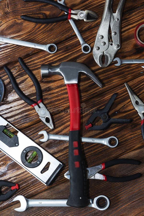 Close Up Tools on White Background. Isolated Stock Photo - Image of ...