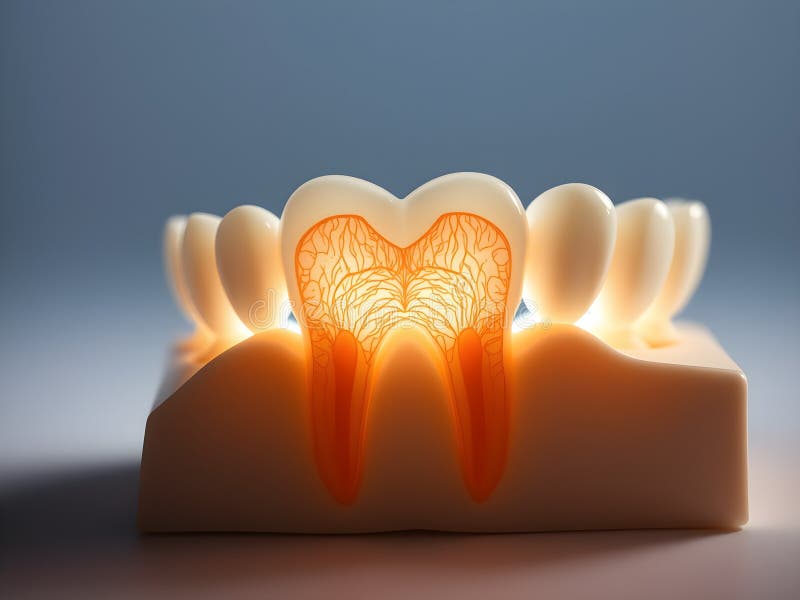 A Close Up of a Tooth with the Roots Showing Stock Illustration ...