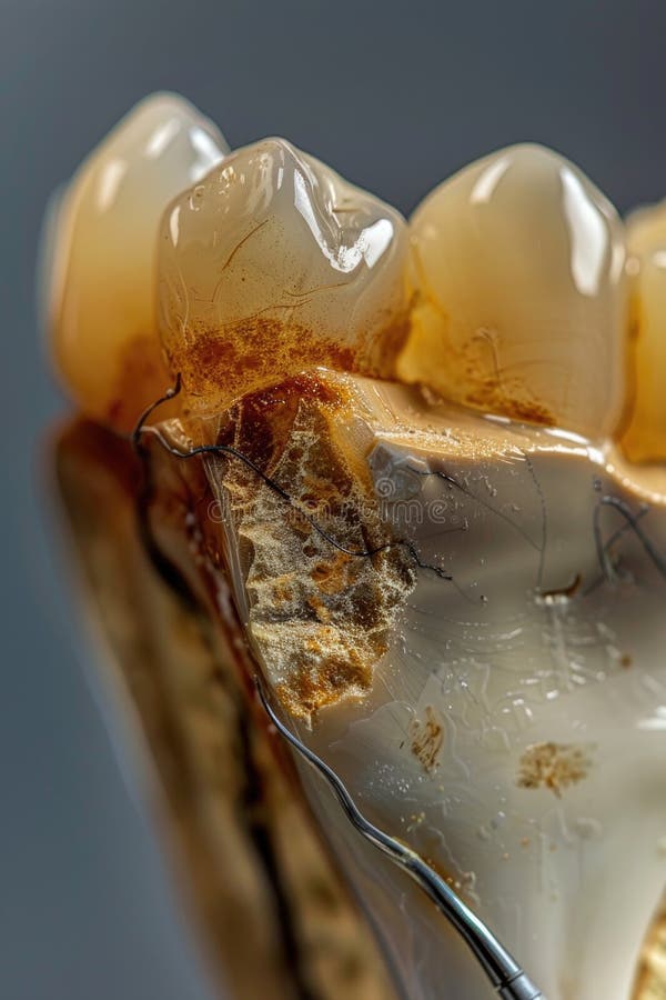 Close Up a Tooth Model on Desk while Dentist Make Writing with a ...