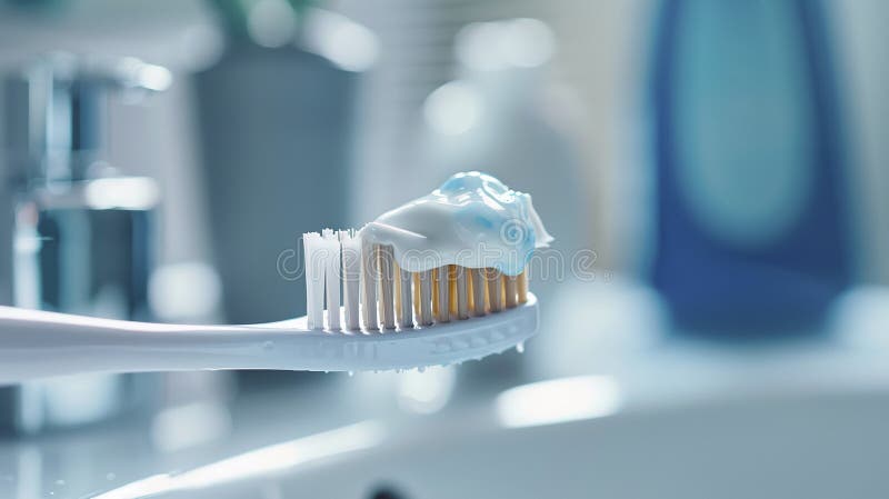 A Close-up of a Toothbrush Displaying Soft Bristles, with a Perfect ...