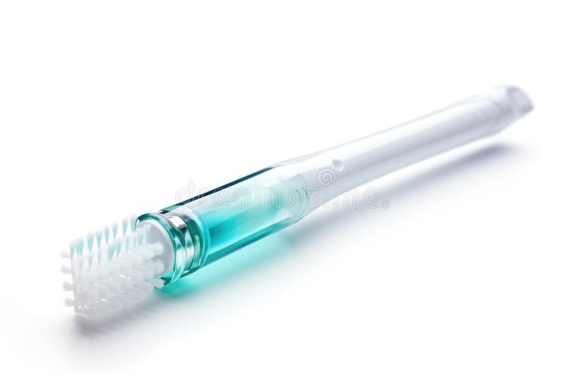 Close-up of a Toothbrush with Whitening Toothpaste on a White ...