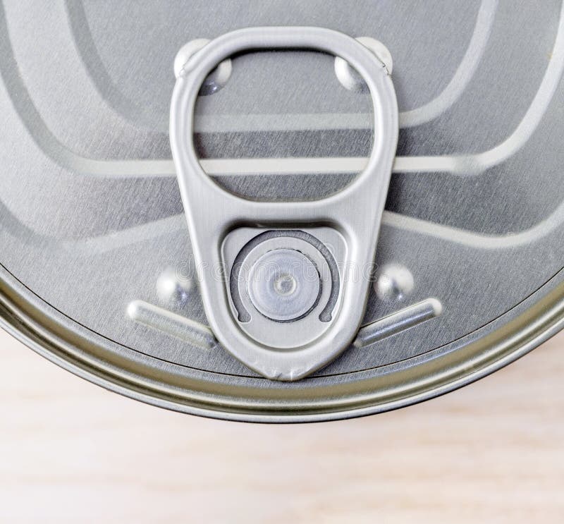 A Close-up Top-down View of a Round Tin Can of Tuna Stock Photo - Image ...