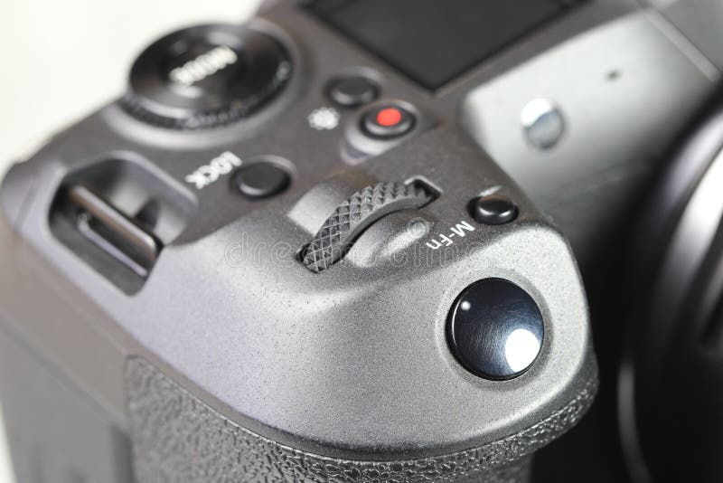 Close Up Top Panel of Hi-end Digital Camera, Mirrorless Digital Camera ...