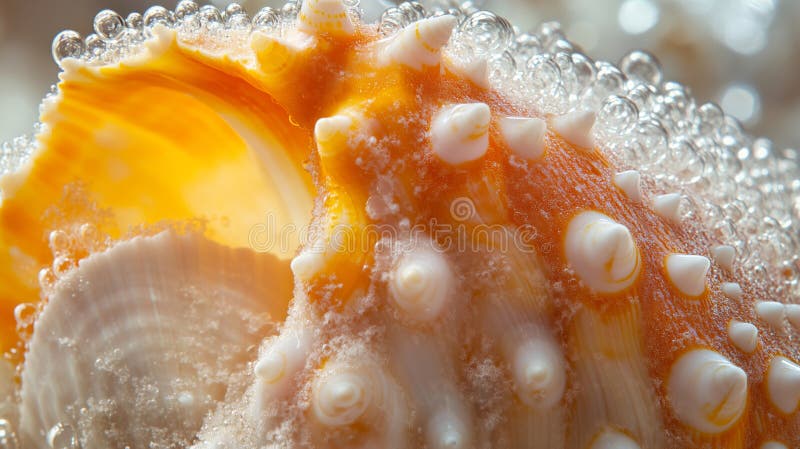 A Close-up of the Top Part of an Orange Conch Shell Stock Illustration ...