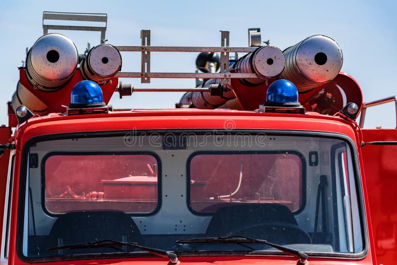 Top of a fire engine close stock image. Image of bright - 116424805