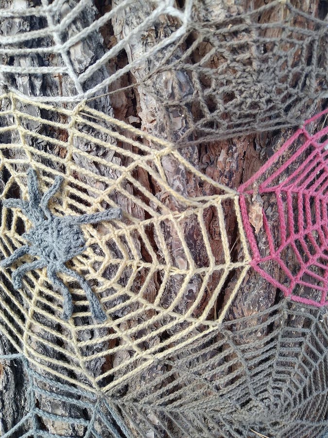 Handcrafted Wool Spider Web Installation Stock Photo - Image of pattern ...