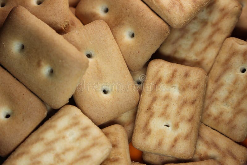 Close Up View Rectangular Biscuits with Small Pores Stock Photo - Image ...