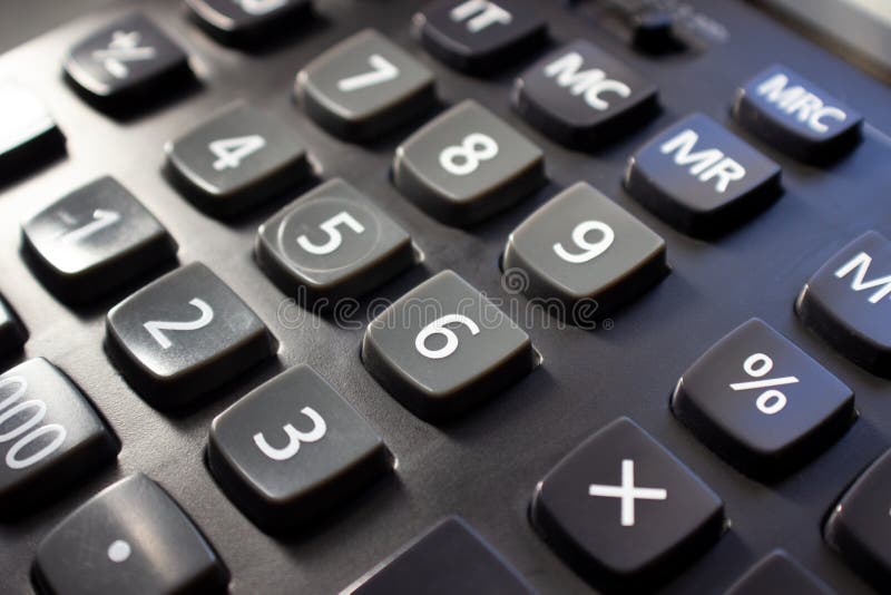Close-up Top View of the Black Calculator Button. Stock Photo - Image ...