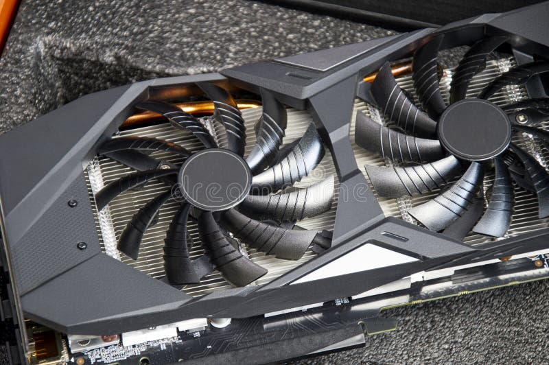 Close-up Top View of Computer Graphics Card Stock Image - Image of ...