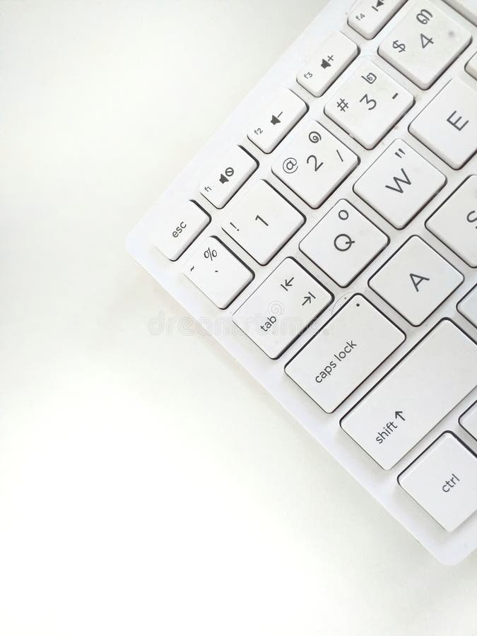 Top View Image of Wireless Keyboard on White Background Stock Image ...