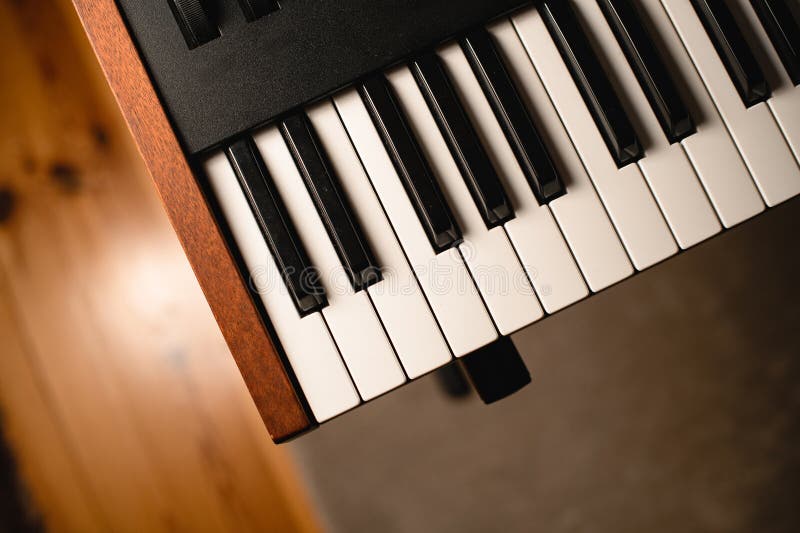 Close-up Top View of Part of the Synthesizer Keys Stock Photo - Image ...