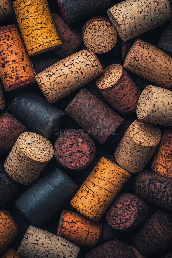 Close Up, Top View Pile of Used Wine Corks Showing Texture, Offering ...