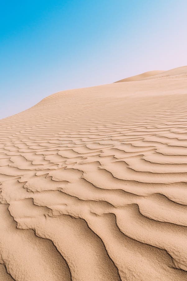 Close Up Top View of Sand Dune Surface with Undulated Wave Patterns ...