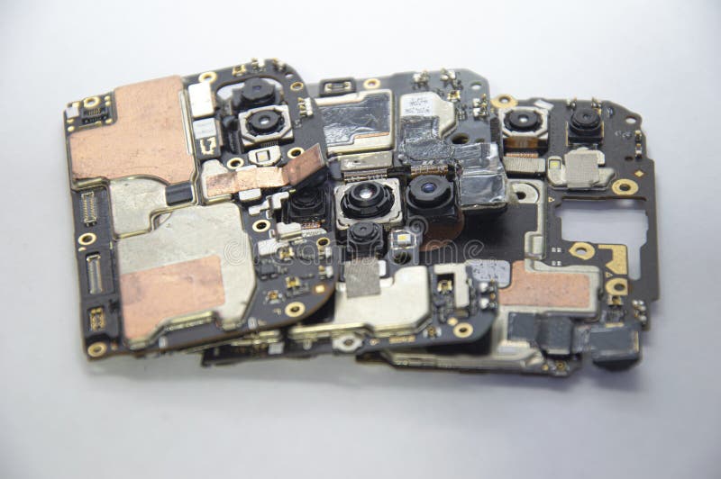 Close-up Top View of Smartphone Motherboard Stock Photo - Image of ...