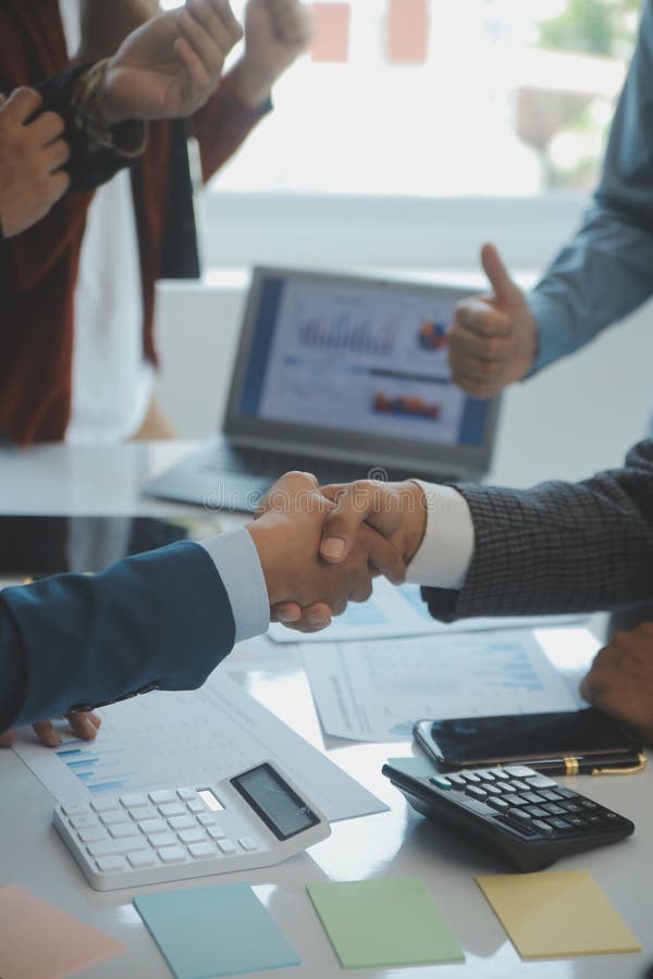 Close Up Top View of Young Business People Putting Their Hands Together ...