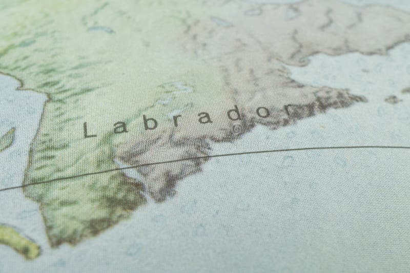 A Close-up of a Topographic Map Showcasing Labrador, the Eastern Part ...