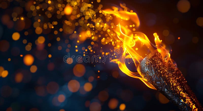 A Close Up of a Torch with a Fire Coming Out of it Stock Image - Image ...