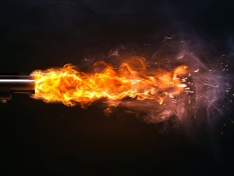 A Close Up of a Torch with Fire Coming Out of it Stock Image - Image of ...