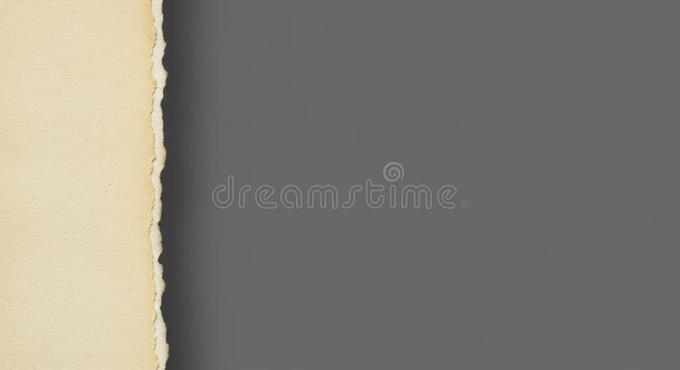 Close Up of Torn Paper Edge Creating a Rough Textured Border Element ...